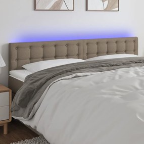 Čelo postele s LED taupe 180x5x78/88 cm textil