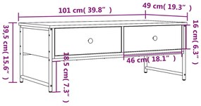 Konferenční stolek černý 101 x 49 x 39,5 cm kompozitní dřevo - Default Title