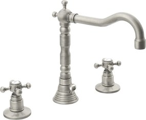 SAPHO ANTEA tříprvková umyvadlová baterie s retro hubicí, s výpustí, nikl 3228