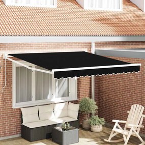 Stahovací markýza Černá 350 x 250 cm 100% polyester a hliník 3330329