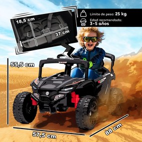 AIYAPLAY dětské elektroauto 12V s 2 motory, dálkové ovládání 2,4G, zadní odpružení, světla, hudba, černá