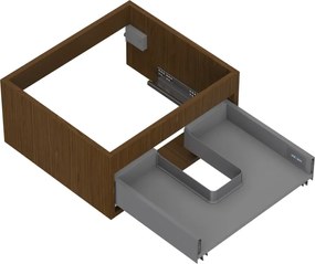Mexen Box-A, závěsná skříňka 50 cm, 1 zásuvka, ořech, 91AX0-0500-235-1-86