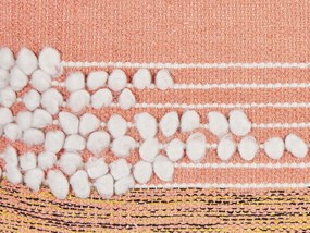 Bavlněný polštář se vzorem 45 x 45 cm oranžový DEUTZIA Beliani
