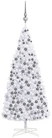 Umělý vánoční stromek s LED diodami a sadou koulí 400 cm bílý,  3077887 HangarStore.cz
