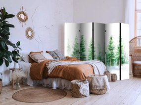 Pokojová zástěna Spruce Forest - Trees Painted With Watercolor in Green II [Room Dividers]