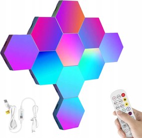 Rgb Lampa Hexagon Usb Dálkový Ovladač Sada 10 Ks Přijímacího Světla Smart Tuya