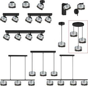 Brilagi - LED Lustr na lanku AURA LUX 3xGX53/30W/230V černá/kouřová