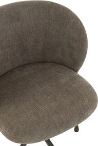 Šedá sametová jídelní točící židle Chair Turn Grey - 56*48*77cm