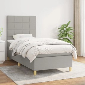 vidaXL Box spring postel s matrací 80 x 200 cm textil [3142291] Barva: světle šedá