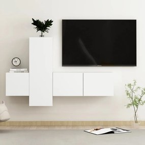 3dílný set TV skříněk bílý kompozitní dřevo 3078654