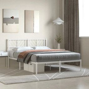 vidaXL Kovový rám postele s čelem 120 x 200 cm [372177] Barva: Bílá