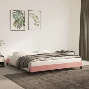 Rám postele růžový 160 x 200 cm samet - Default Title