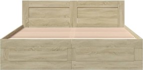 Rám postele s čelem dub sonoma 150 x 200 cm kompozitní dřevo 3295557