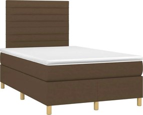 Box spring postel s matrací a LED tmavě hnědá 120x190 cm textil 3270256