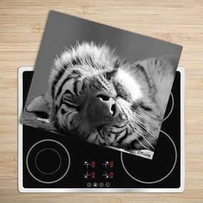 Skleněná krájecí deska Ospalý tygr 60x52 cm