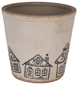 Květináč s perníkovými chaloupkami Gingerbread Bliss XL - Ø 21*20 cm