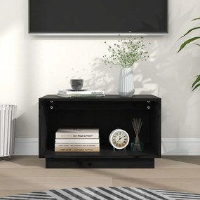 TV skříňka černá 60 x 35 x 35 cm masivní borové dřevo