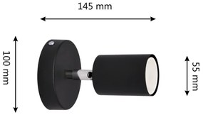 LED Nástěnné bodové svítidlo TUNE 1xGU10/4,8W/230V černá