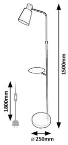 Rabalux 74229 - Stojací lampa AZIM 1xE27/40W/230V černá
