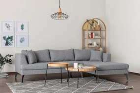 Hanah Home Rohová pohovka BOBO světle šedá pravá