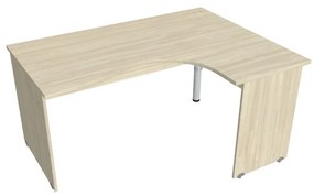 Stůl ergo levý 160*120 cm - Hobis Gate GE 2005 L Dekor stolové desky: akát, Dekor lamino podnože: akát, Barva nohy: stříbrná