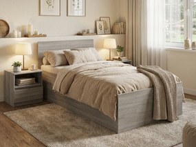 Postel SOFIA 80 x 200 cm, dub lanýž Matrace: Matrace Coco Maxi 20 cm, Rošt: S laťkovým roštem