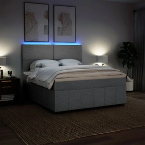 Box spring postel s matrací světle šedá 180 x 200 cm textil 3294040