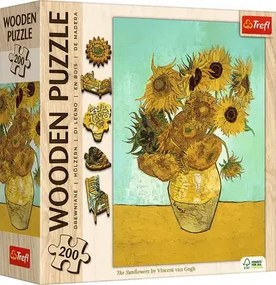 TREFL Dřevěné puzzle Art: Vincent van Gogh - Slunečnice / 200 dílků /