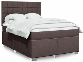 Box spring postel s matrací tmavě hnědá 160x200 cm textil