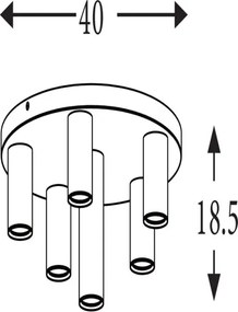 Searchlight 50570-6BK - Stropní svítidlo TUBES 6xGU10/10W/230V pr. 40 cm