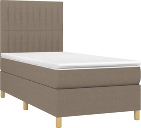 Box spring postel s matrací a LED taupe 80 x 200 cm textil 3135553