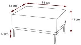 Taburet RAPALLO | 83x63 cm | bez úložného prostoru | VÝBĚR TKANINY