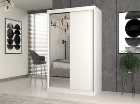 Šatní skříň IGA se zrcadlem 120 cm bílá