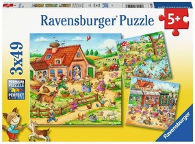 Puzzle ravensburger puzzle 052493 prázdniny na venkově 3x49 dílků