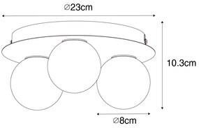Moderní stropní svítidlo do koupelny bílé 3-světlo - Cederic
