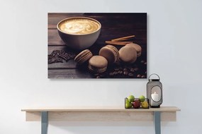 Obraz káva s čokoládovými makrónkami - 90x60 cm
