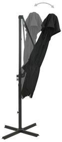 vidaXL Konzolový slunečník s dvojitou stříškou 250 x 250 cm černý