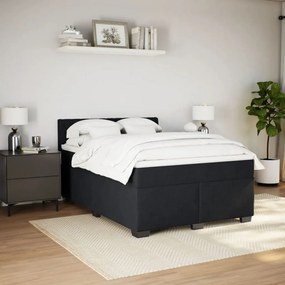 Box spring postel s matrací černá 140x200 cm samet 3288638