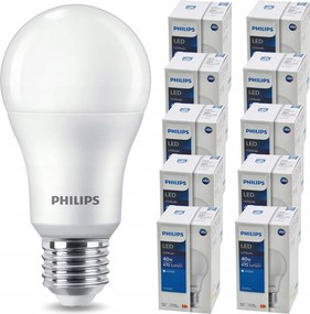 SADA 10 KS LED žárovek PHILIPS E27 4,9W 470 lm neutrální bílá 4000K