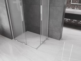 Mexen Velar L Duo, sprchový kout s posuvnými dveřmi 100 x 90 cm, 8mm sklo námraza, chromová, 871-100-090-02-33-01