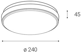 LED2 5130734 Luna L, antracitové venkovní kulaté svítidlo, 25W LED 3000K, prům. 24cm, IP54