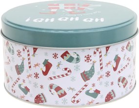 VERK GROUP Sada 3 ks plechových vánočních kulatých boxů X-MASS