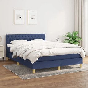 Box spring postel s matrací modrá 140x200 cm textil 3140863