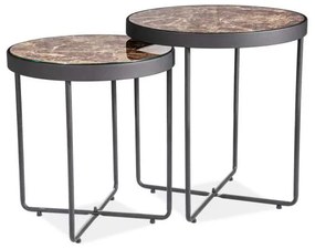 MAXIVA Konferenční stolek - MANTA, mramor/černá