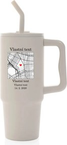Personalizovaná nerezová termoska s barevným víčkem s mapou