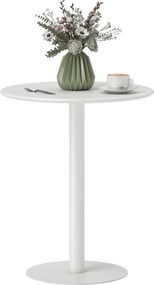 HOMCOM Jídelní Stůl, Kulatý Kuchyňský Stůl pro 2 Osoby, Moderní Jídelní Stůl do Obývacího Pokoje, Zahrady, Ocel, Ø60 x 72 cm, Bílý | Aosom