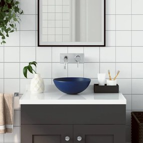 Koupelnové umyvadlo keramické tmavě modré kulaté - Default Title