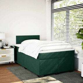Box spring postel s matrací tmavě zelená 120x190 cm samet 3288555