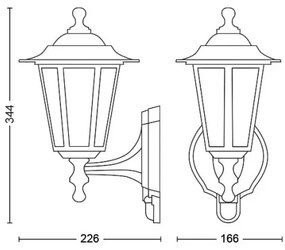 Philips 1747330PN - Venkovní nástěnné svítidlo se senzorem 1xE27/60W/230V IP44
