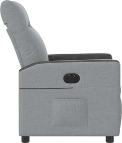 Elektrické polohovací křeslo světle šedé textil 3324038